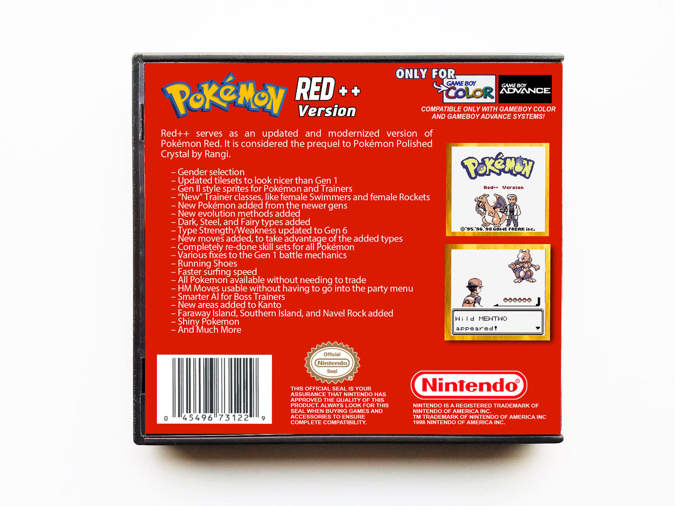 Pokemon Red++ Plus Plus (Gameboy Color GBC) Custom Fan Hack – Retro ...