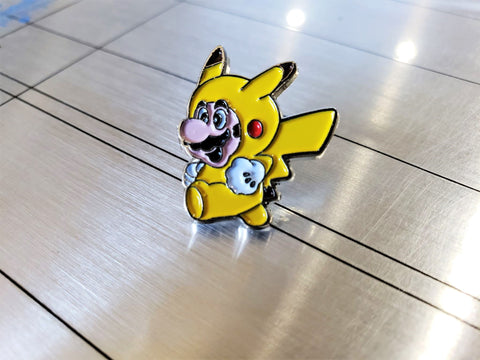 Mario x Pikachu (Pokemon & Super Mario) Metal Collector Pin Set – Retro ...
